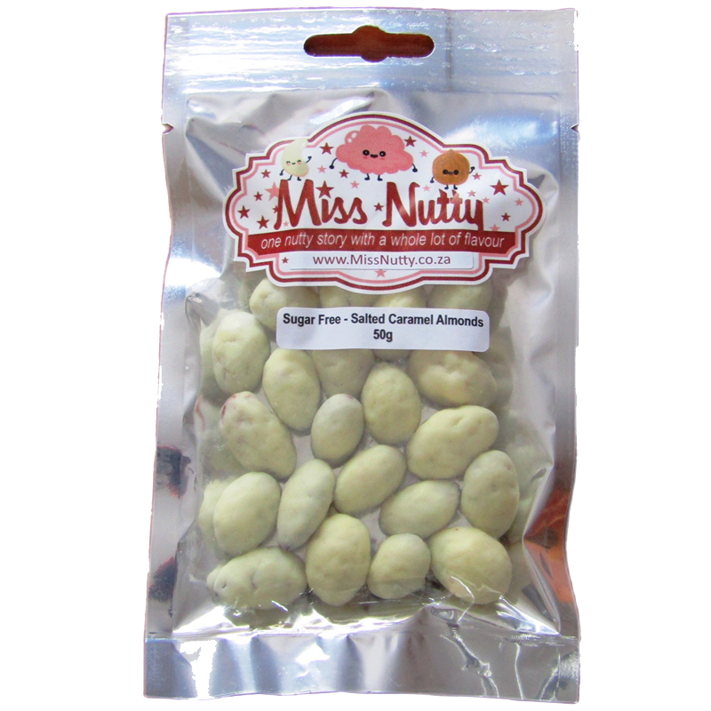 Sugar-Free Salted Caramel Almonds 50g - Miss Nutty